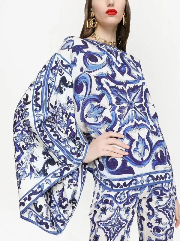 Dolce & Gabbana Majolica-print Silk Blouse