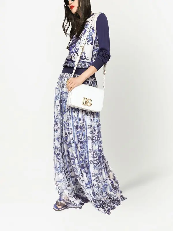 Dolce & Gabbana Majolica-print Silk Sweater - Blue