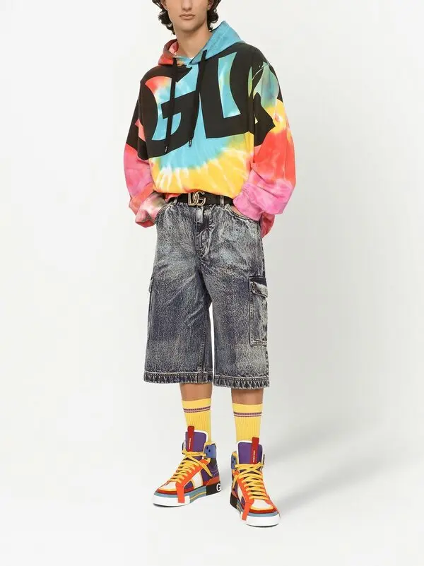 Dolce & Gabbana Tie-dye Logo Hoodie - Blue