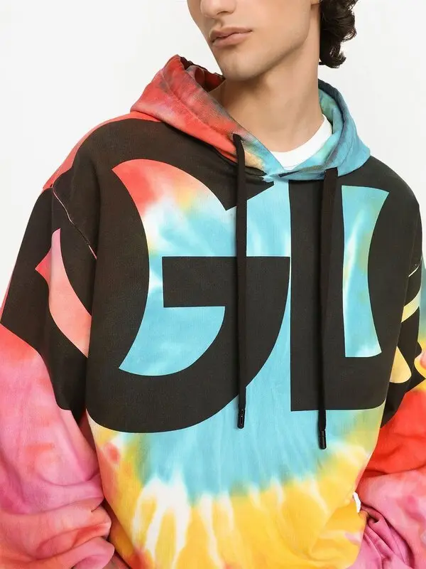 Dolce & Gabbana Tie-dye Logo Hoodie - Blue