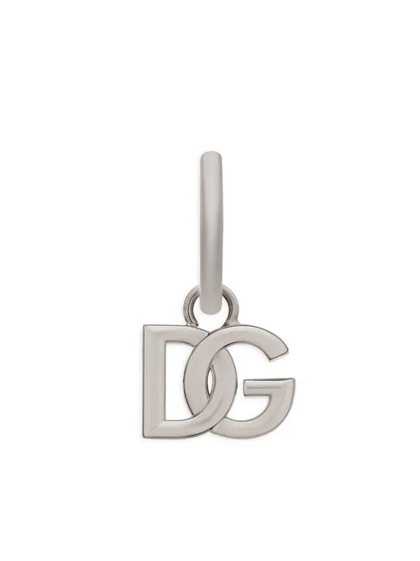Dolce & Gabbana Dg-logo Hoop Earrings - Silver
