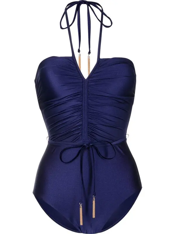 Zimmermann Anneke Ruched Halterneck Swimsuit