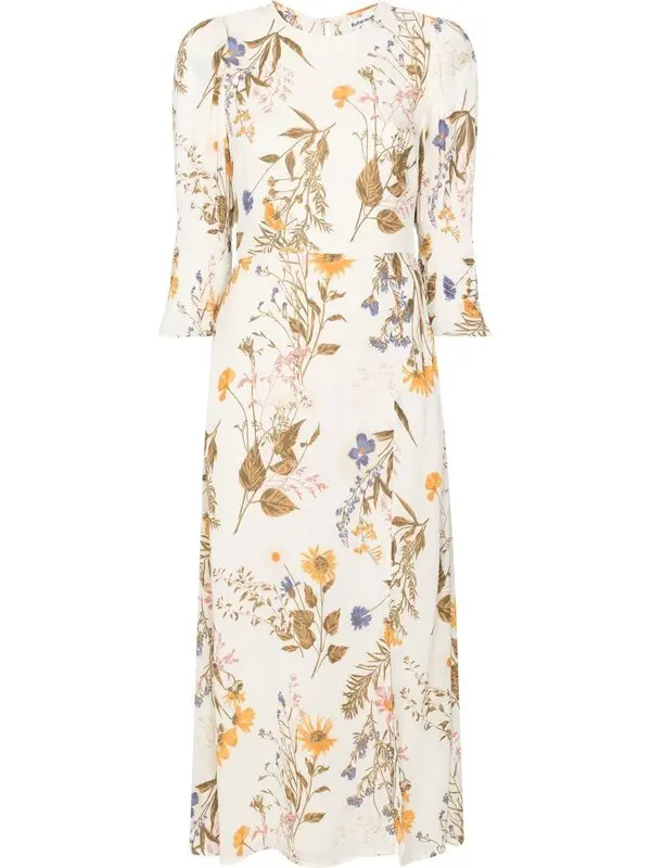 knee length dresses for ladies Rent Reformation Carolena Floral Dress  Feminine & Chic  Versatile