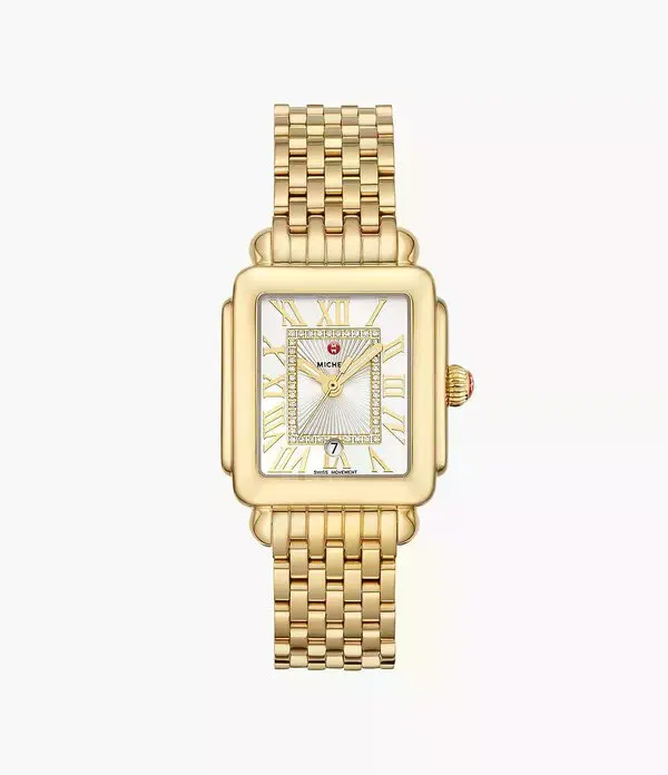 Michele Deco Madison Mid Diamond Dial Watch - 18k Gold-plated