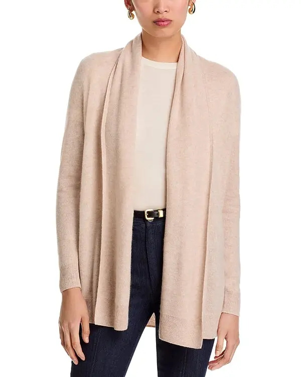 Bloomingdale'S C Open-front Cashmere Cardigan - Heather Oatmeal