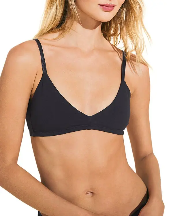Eberjey Pima Stretch Cotton Bralette - Black