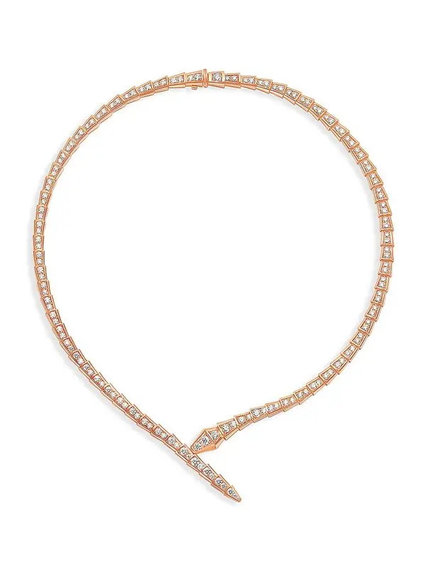 BVLGARI Serpenti Viper 18k Rose Gold & Diamond Choker