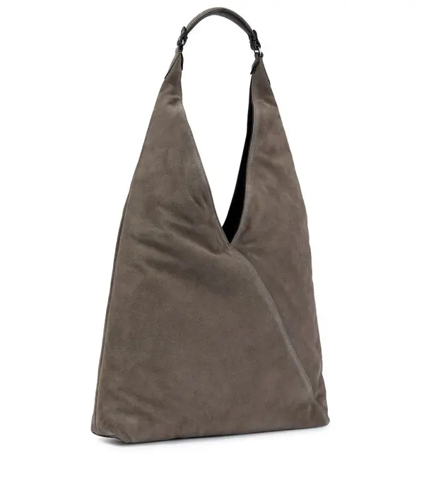 Brunello Cucinelli Embellished Suede Shoulder Bag