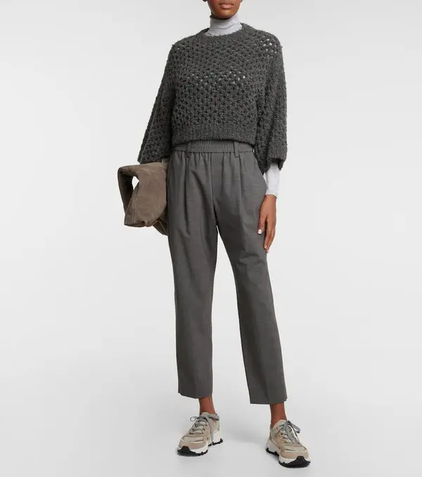 Brunello Cucinelli Embellished Suede Shoulder Bag