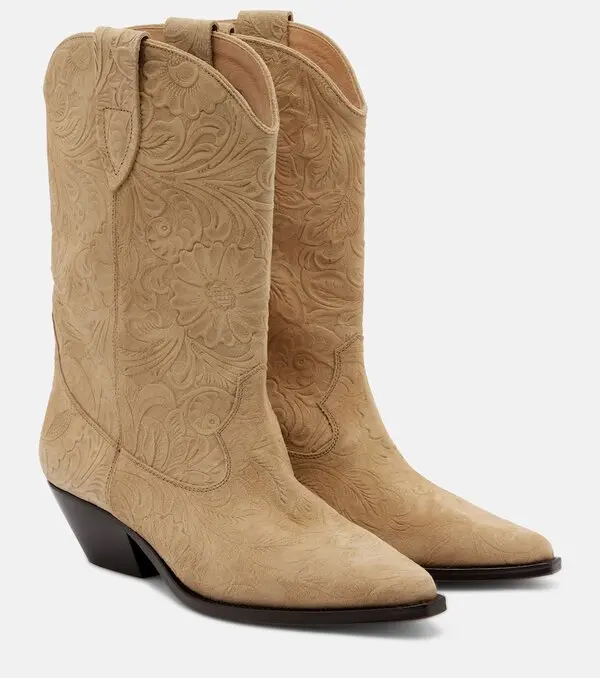Isabel Marant Étoile Suede Cowboy Boots - Beige