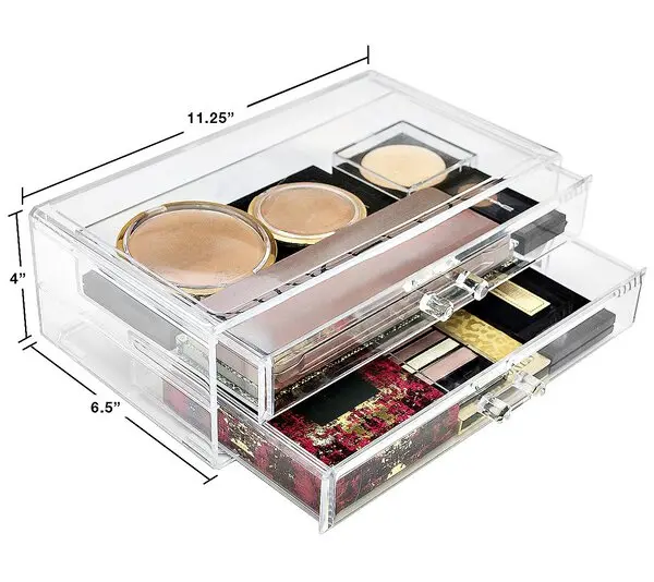 SORBUS Makeup Storage Case Display, 2 Dra Wers
