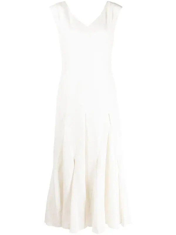 Voz Harlequin Silk-linen Midi Dress