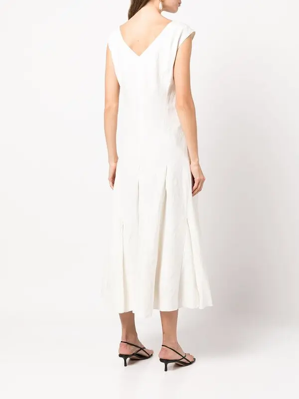 Voz Harlequin Silk-linen Midi Dress