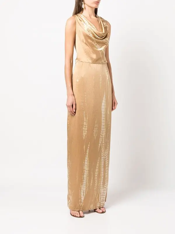 Voz Convertible Silk Maxi Dress - Brown