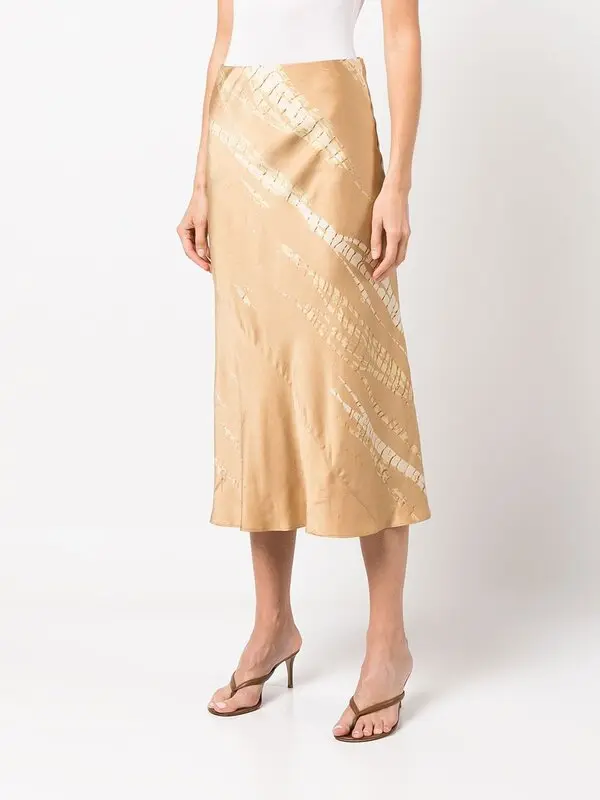 Voz Bias Silk Midi Skirt