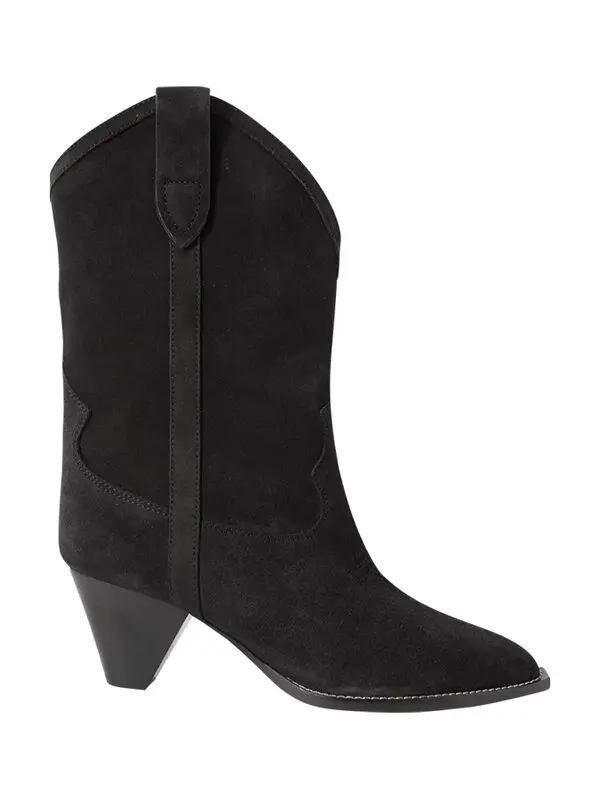 Isabel Marant  Luliette Embroidered Suede Ankle Boots