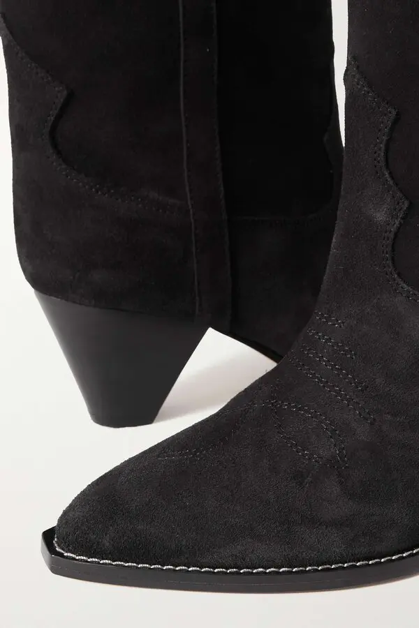 Isabel Marant  Luliette Embroidered Suede Ankle Boots