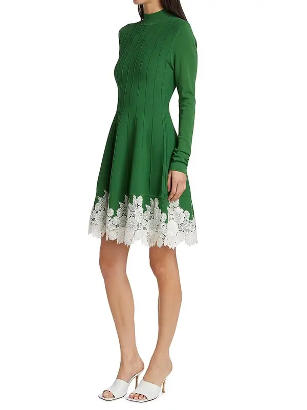 lela rose smocked knit dress Buy Lace Hem Rib-knit Size - Kelly Green At 75% Off 26 summer