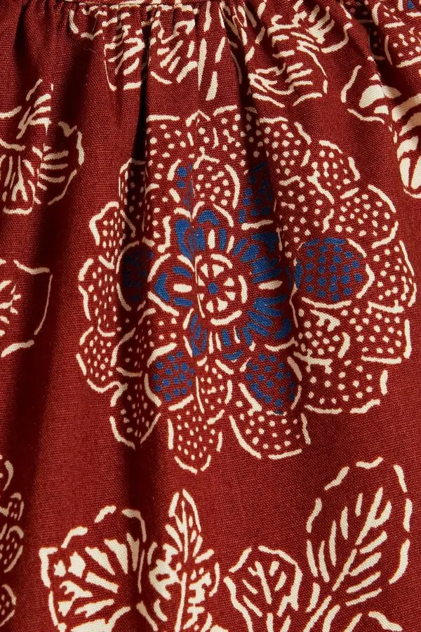 Veronica Beard Kester Printed Cottonblend Top