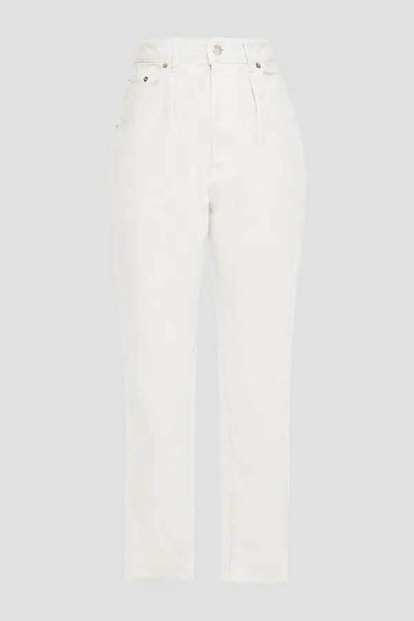IRO PARIS Elva Pleated High-rise Tapered Jeans - White