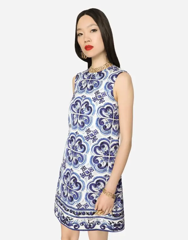 Dolce & Gabbana Majolica-print Brocade Mini Dress