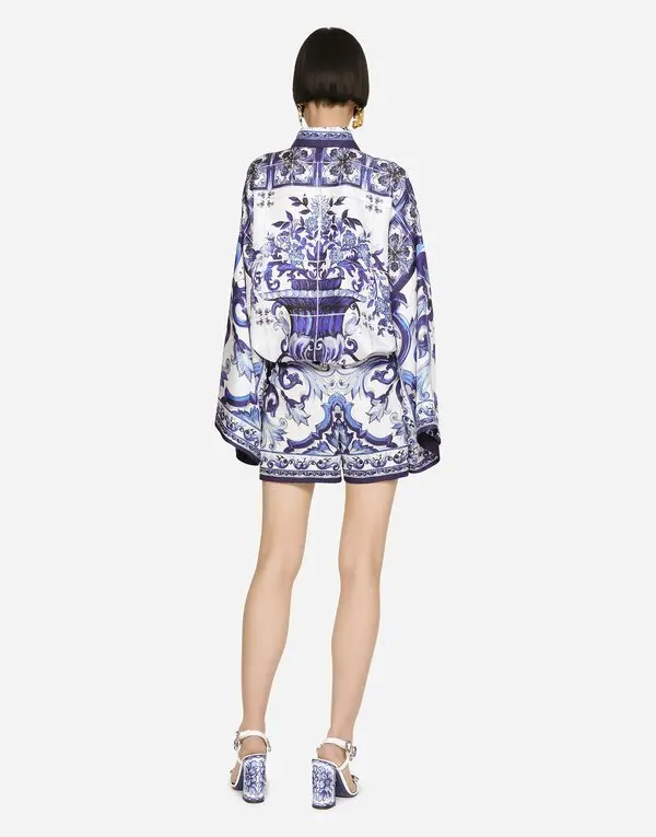 Dolce & Gabbana Majolica-print Poplin Shorts - Multicolor