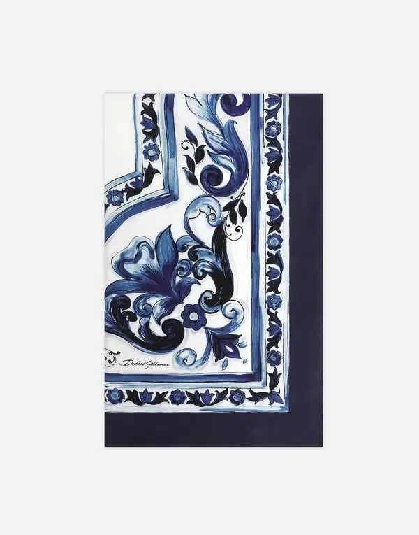 Dolce & Gabbana Large Majolica-print Silk Twill Scarf - Multicolor