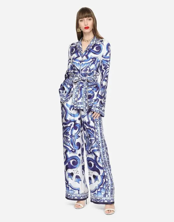 Dolce & Gabbana Majolica-print Twill Pajama Shirt - Multicolor