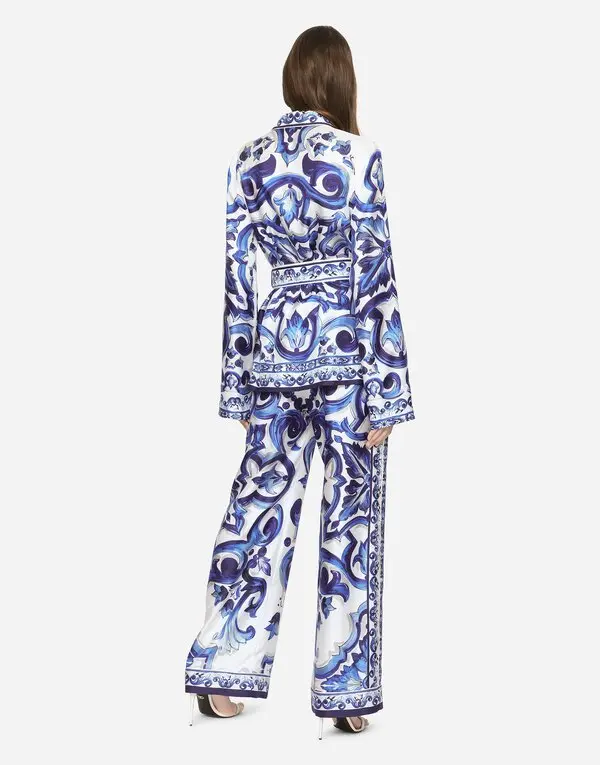 Dolce & Gabbana Majolica-print Twill Pajama Shirt - Multicolor