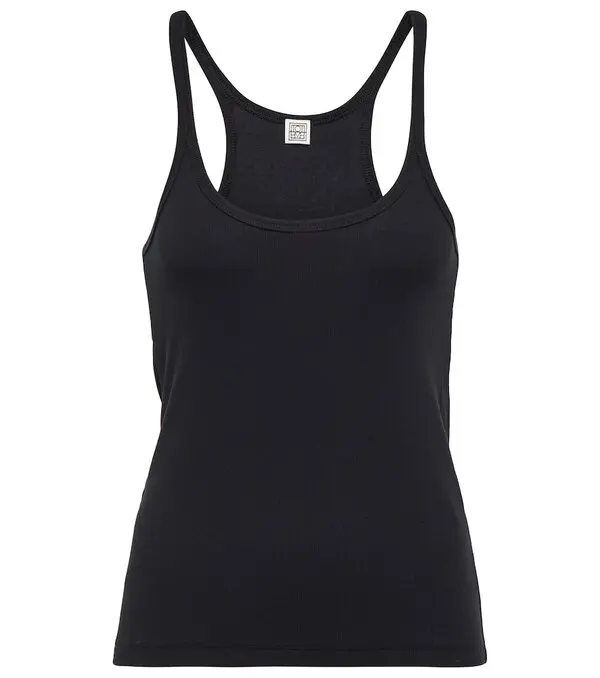 TOTEME Cotton-blend Racerback Tank Top - Black