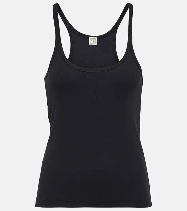 TOTEME Cotton-blend Racerback Tank Top - Black