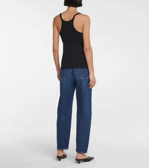 TOTEME Cotton-blend Racerback Tank Top - Black