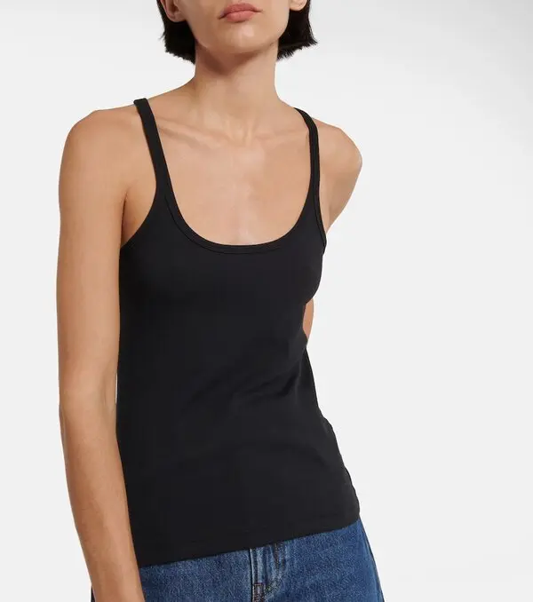 TOTEME Cotton-blend Racerback Tank Top - Black