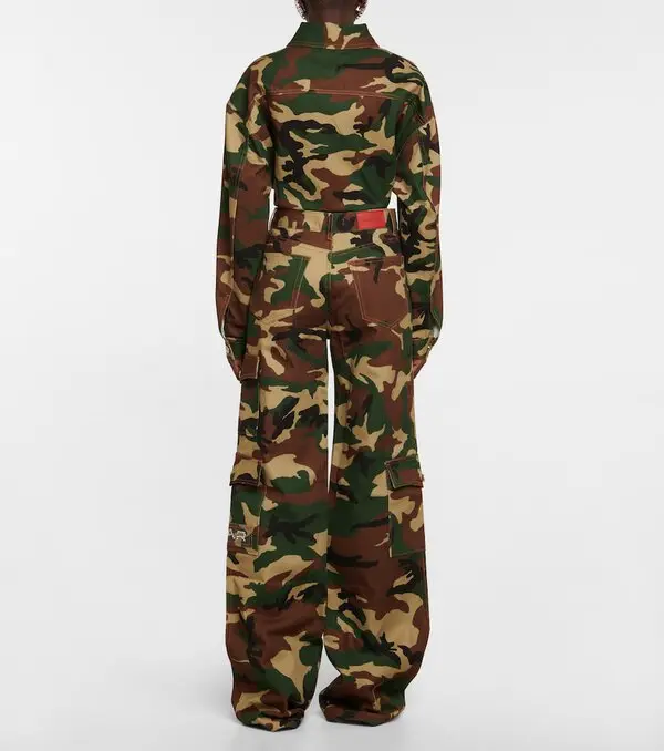 Alessandra Rich Camouflage Cargo Pants