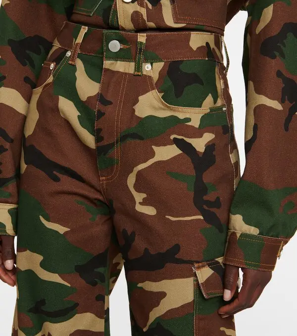Alessandra Rich Camouflage Cargo Pants
