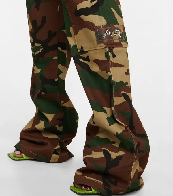 Alessandra Rich Camouflage Cargo Pants