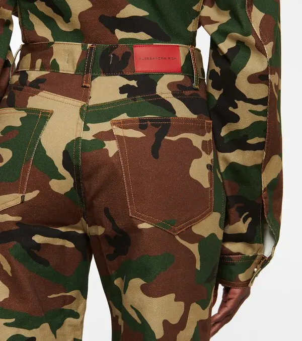 Alessandra Rich Camouflage Cargo Pants