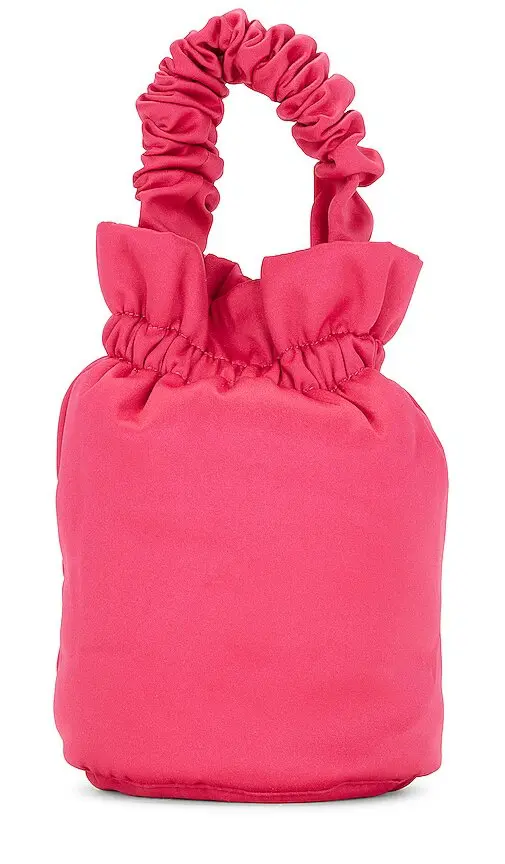 GANNI Occasion Ruched Top Handle Bag In Pink