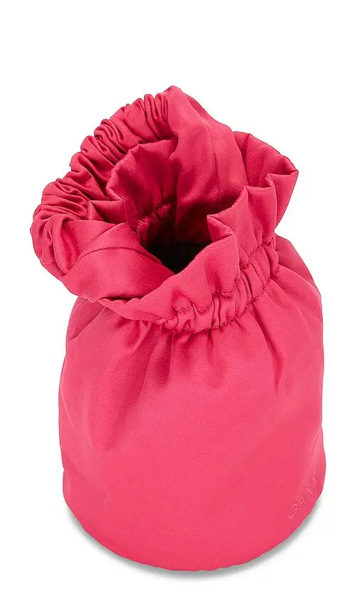 GANNI Occasion Ruched Top Handle Bag In Pink