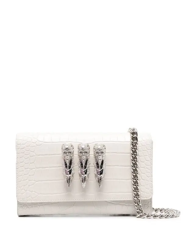 Philipp Plein Skull-charm Crossbody Clutch - White