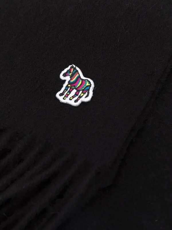 Paul Smith Signature-zebra Fringed Scarf - Black