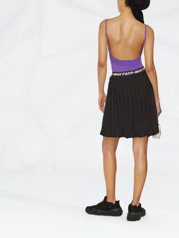 Off-White Logo Band Pleated Mini Skirt