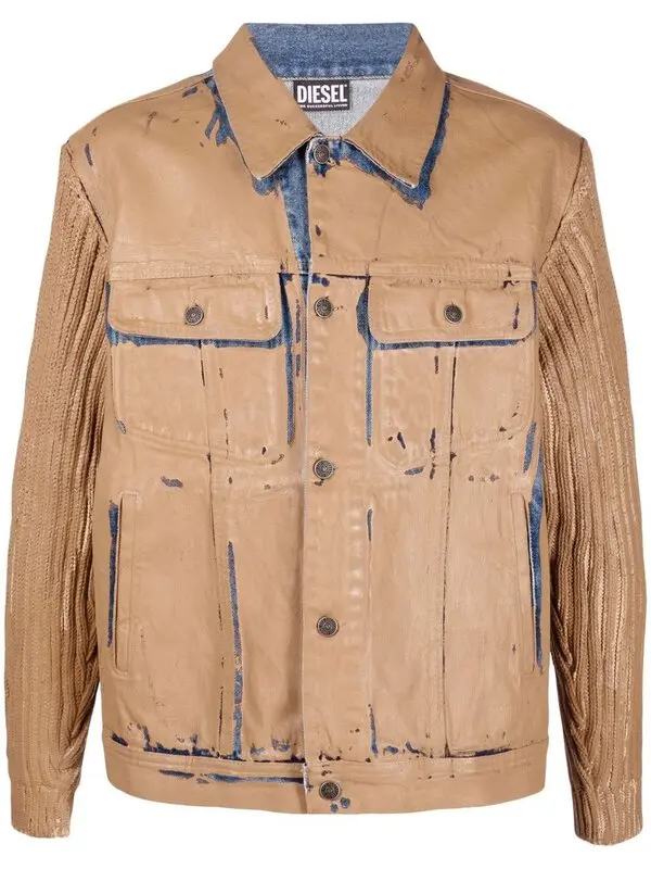 DIESEL® Panelled Denim Jacket - Neutrals