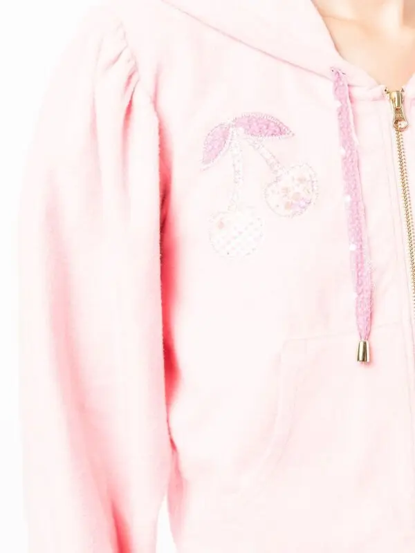 LoveShackFancy Zip-up Appliqué Hoodie