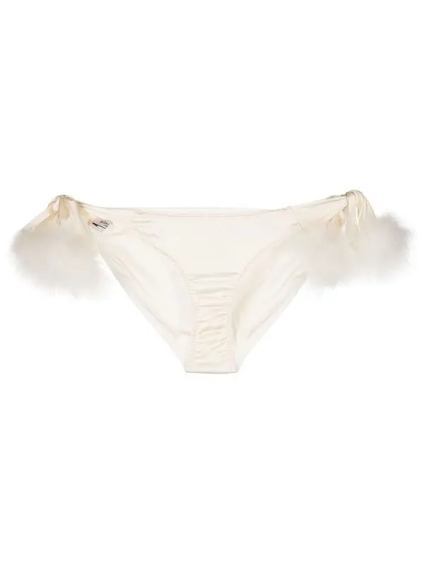 GILDA & PEARL Celeste Tie-side Silk Briefs - White