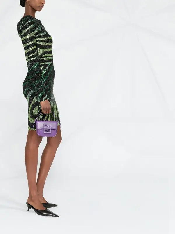 Philipp Plein Crystal-embellished Zebra-print Dress