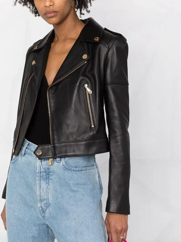 Philipp Plein Leather Biker Jacket
