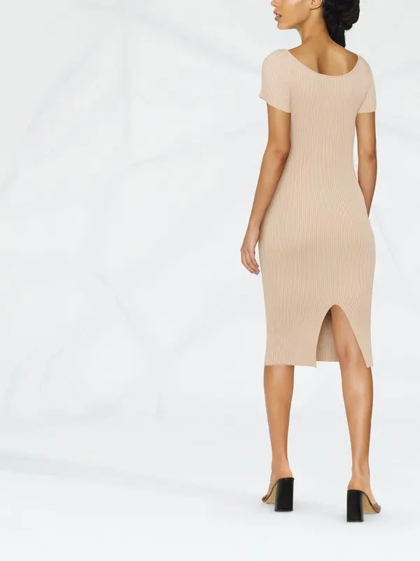 Philipp Plein Rib-knit Midi Dress - Neutrals
