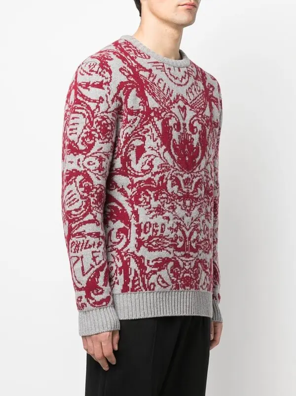 Philipp Plein Intarsia-knit Jumper - Grey