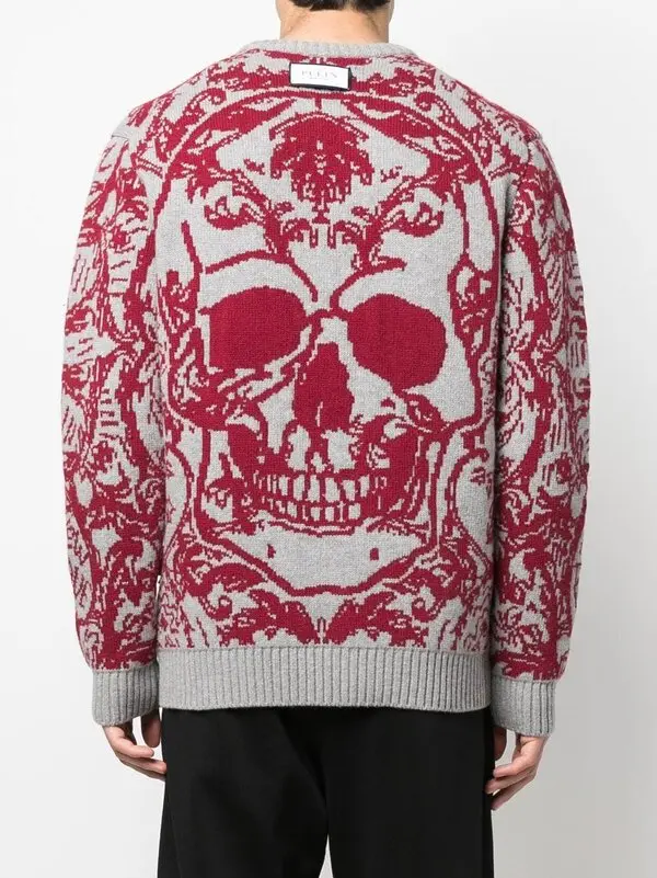 Philipp Plein Intarsia-knit Jumper - Grey